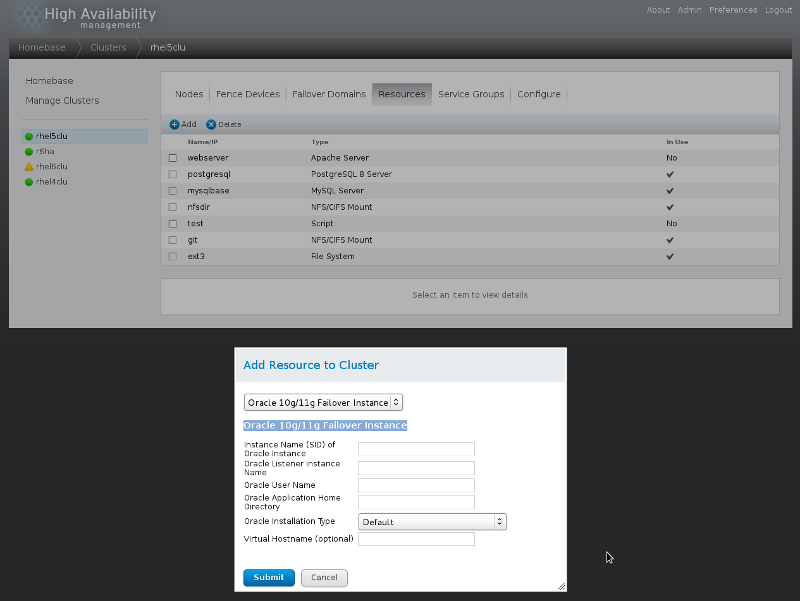 How do I configure an Oracle database resource on Red Hat High ...