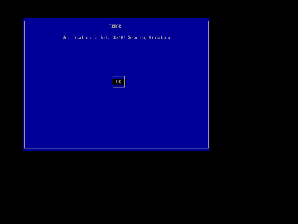 System boot fails due to Security Violation of shim caused by no .sbat ...