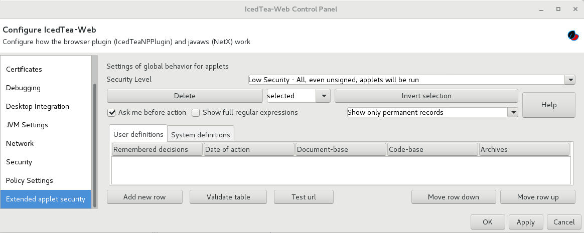 Adding sites to the Exception List on Icedtea-web - Red Hat Customer Portal
