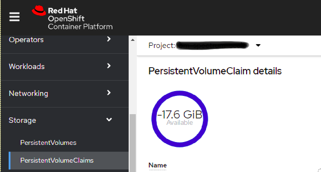 PersistentVolumeClaim is showing a negative value for available ...