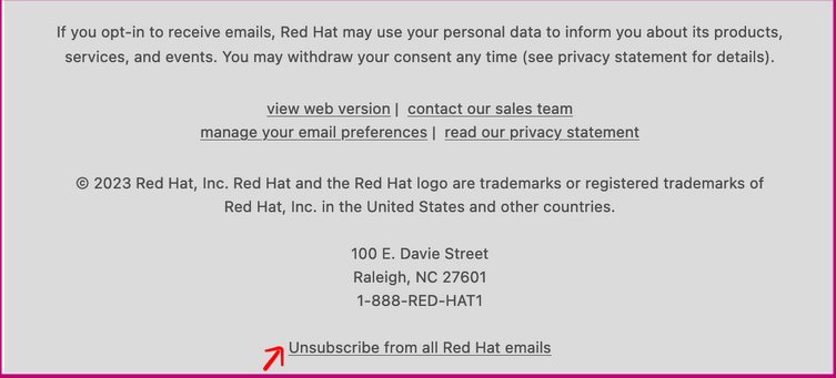 How to unsubscribe from Red Hat marketing emails? - Red Hat Customer Portal