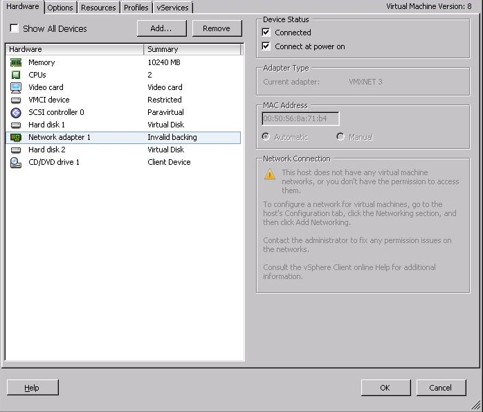 Why can't I get the vmxnet3 Adapter working on VMWare Virtual Machine ...
