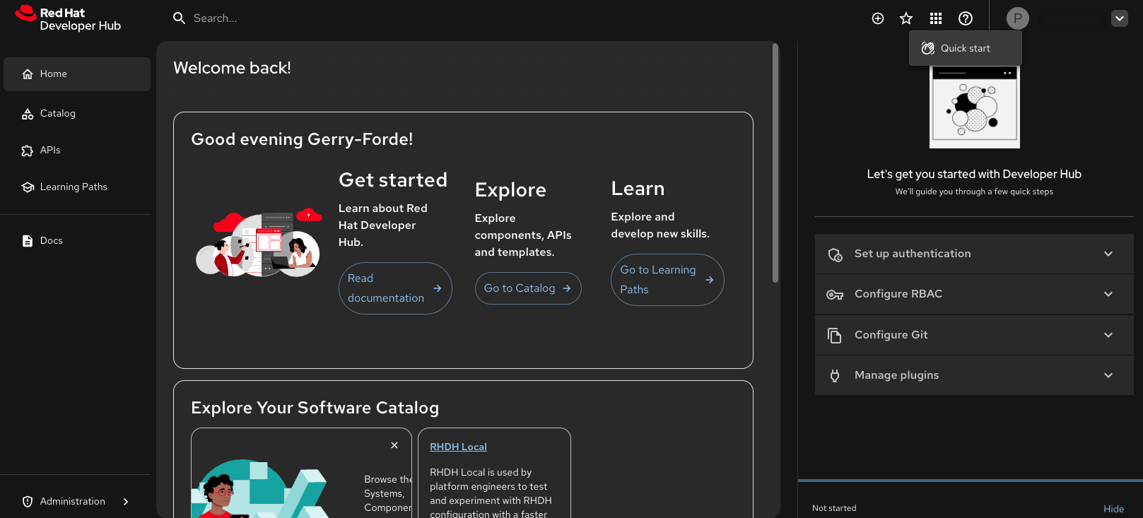 Chapter 9. Customizing the Quickstart plugin | Customizing Red Hat Developer Hub | Red Hat ...