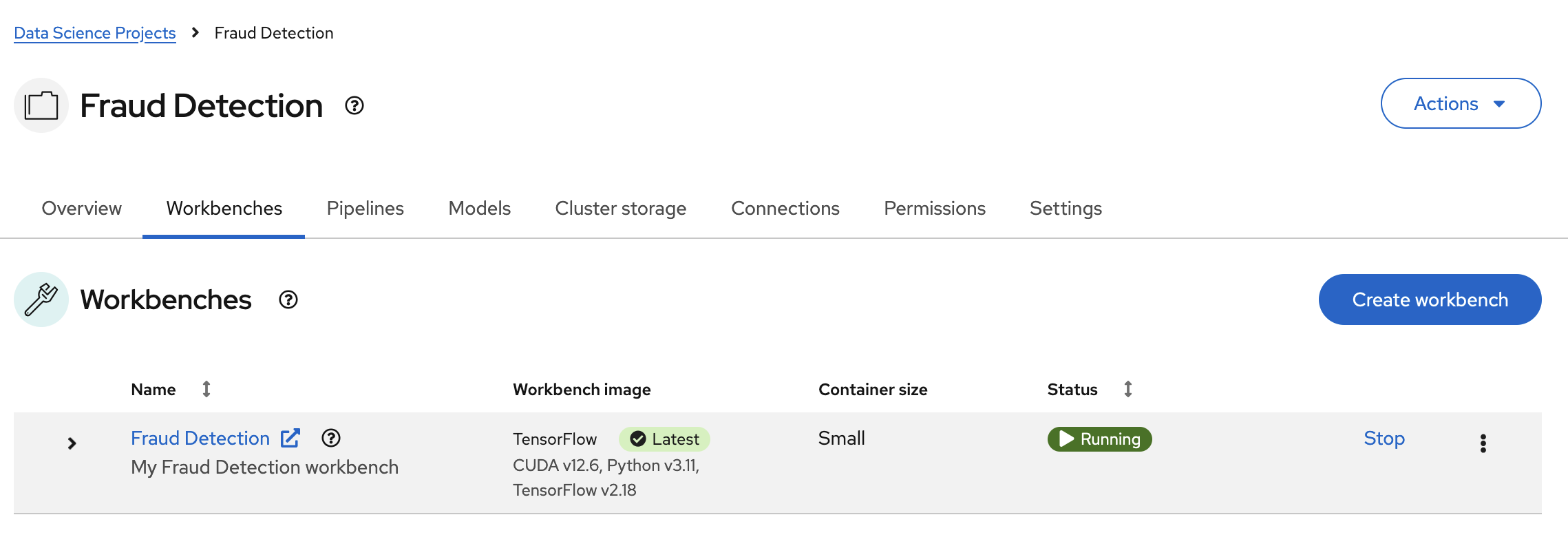 Chapter 3. Creating a workbench and using notebooks | OpenShift AI tutorial - Fraud detection ...