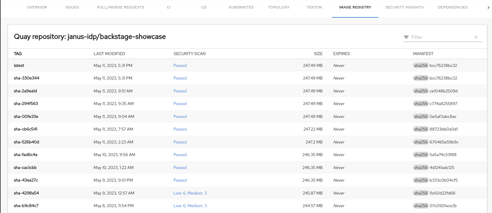Chapter 1. Quay plugin for Backstage | Quay plugin for Backstage | Red Hat Plug-ins for ...