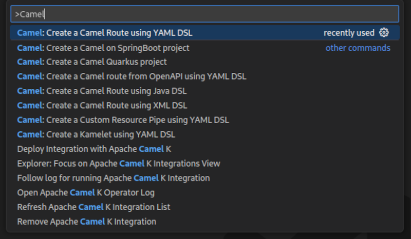 3.2. 执行 VS Code 命令 | Kaoto | Red Hat build of Apache Camel | 4.8 | Red ...