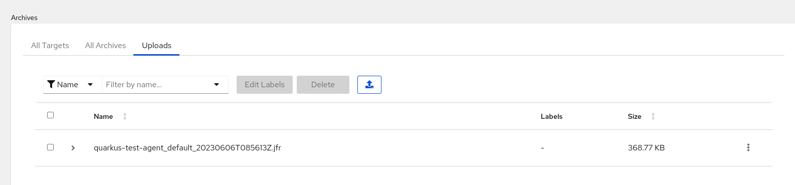 Chapter 2. Archive JFR recordings | Using Cryostat to manage a JFR ...
